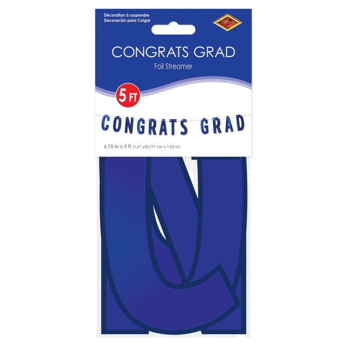 Foil Congrats Grad Banner | Blue – Fun Services Colorado