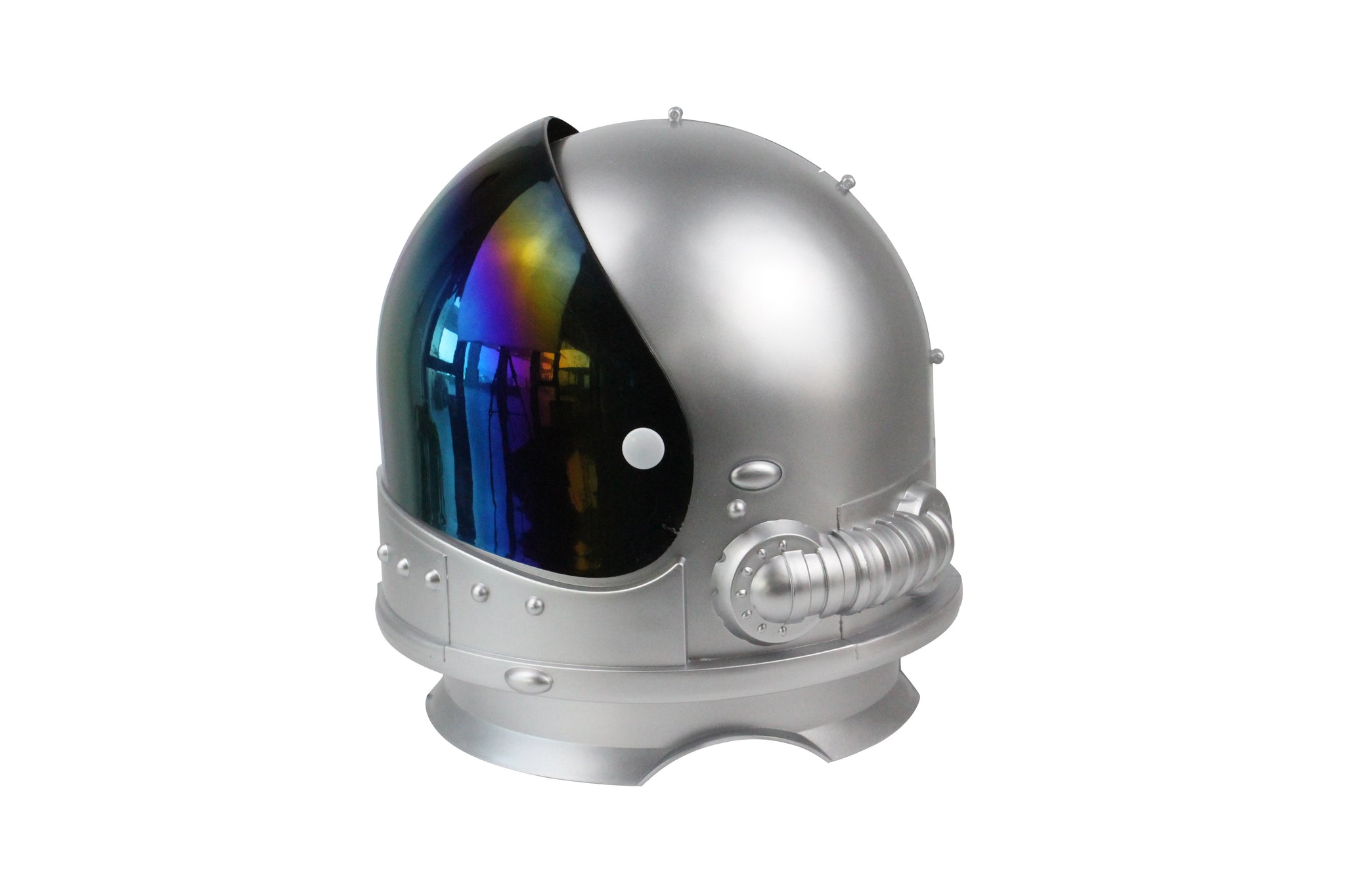 Adult Space Helmet Space Helmet Silver With Multicolor Reflective